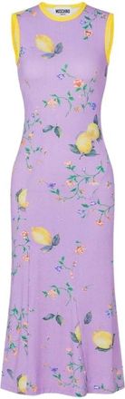 Moschino Femme, Robes, Violet, Taille: 44 FR Printed Technical Jersey Dress
