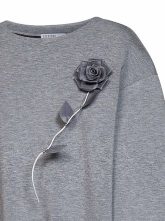 Giuseppe Di Morabito 3D Organza Rose Sweatshirt - Gray