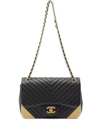 Chanel sac porté épaule à coutures en V (2018-2019) - Noir