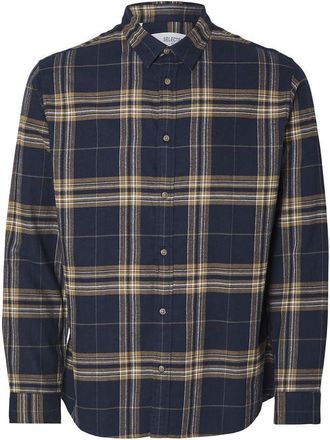 Selected SELETED HOMME Herren SLHSLIMOWEN-Flannel Shirt LS NOOS Hemd, Sky Captain/Checks:Ermine, Medium