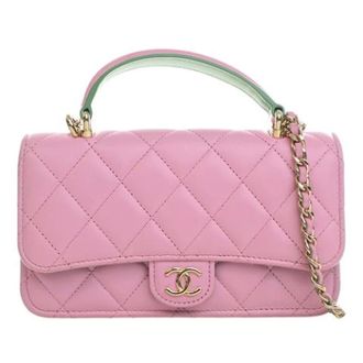 Chanel Sac bandouli&egrave;re matelass&eacute; en cuir dagneau Pre-owned - Femme - Pre-owned - Rose - Taille: ONE Size