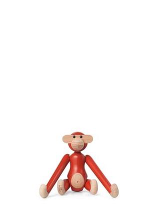 Kay Bojesen Figurine ikonischer AFFE Mini aus Bemalter Buche, Farbe: Rot, Gr&ouml;&szlig;e: 9,50x10x3,50 cm, 39360
