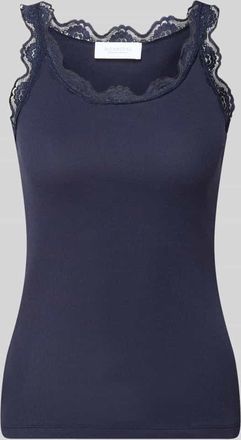 Rich & Royal Slim Fit Top mit Spitzenbesatz aus reiner Baumwolle