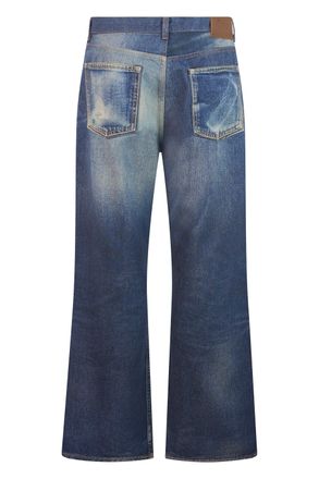 Our Legacy Mens Denim Trousers Azure Print Cotton Regular & Straight-Leg Jeans