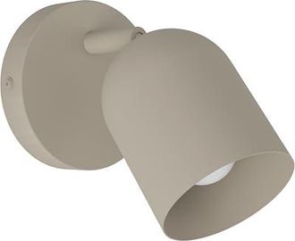 Eglo Wandlampe innen Tilston, Wandleuchte mit schwenkbarem Strahler, Wandstrahler aus Stahl in Sandfarben, Leselampe mit E14 Fassung