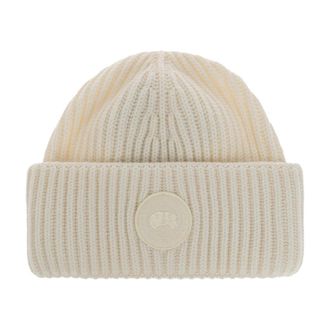 Canada Goose Wollm&uuml;tze mit Logo-Patch - - Accessories - unisex - Beige - ONE SIZE
