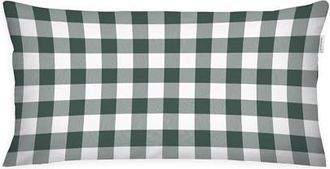 Tom Tailor Flanell-Kissenhülle, 40x40 cm, 100% Baumwolle/ Flanell, Mit Wendemotiv und farbigem Markenreißverschluss, LARGE CHECK Blau, Braun (Dark Navy & Rusty R