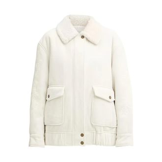 Ermanno Scervino Femme, Vestes, Beige, Taille: 38 FR Veste en fausse fourrure et shearling