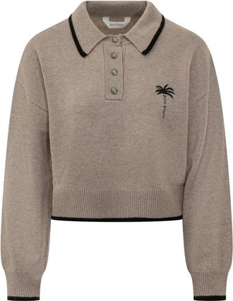 Palm Angels Polo Manches Longues - Femme - Tops - Beige - Taille: 38 FR
