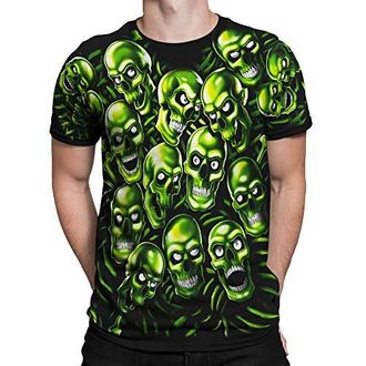 Liquid Blue Skull Pile Fantasy All Over Print Short Sleeve T-Shirt