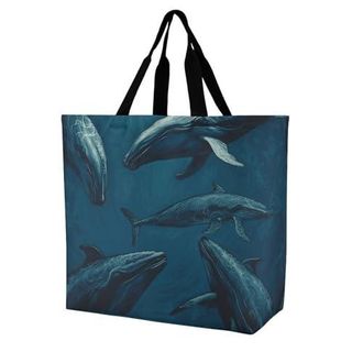 Generic Baleine Oc&eacute;anique Sac &Agrave; Bandouli&egrave;re D&eacute;contract&eacute; Tote Bag Imperm&eacute;able Sac A Main Femme Pour Universit&eacute; Plage Gym