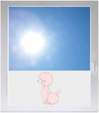 Indigos UG Fensterfolie Blickdicht Hund - 1150x500mm - Sonnenschutzfolie Fenster - Sichtschutzfolie Fenster Bad, K&uuml;che, Fenster, Milchglasfolie