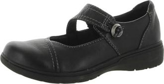 Clarks Chaussures Plates Carleigh Mary Jane pour Femme, Cuir Noir, 43 EU