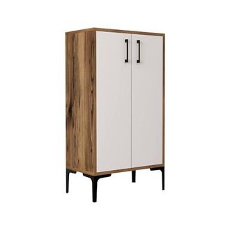 Dmora Schuhregal Helios 60x35x111 cm Braun, 8 Paar, 3 B&ouml;den, 4 F&auml;cher