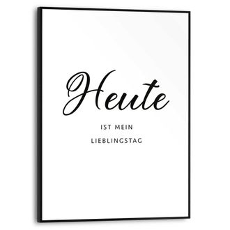 Reinders Gerahmtes Bild, Heute, K&uuml;che, Poster, Wanddeko, Room Decor, MDF, Schwarz-Wei&szlig;, 40 x 30cm