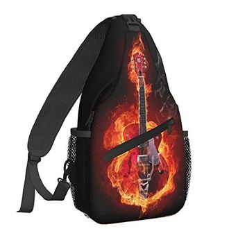 Generic Guitare De Feu Sac &Agrave; Bandouli&egrave;re Pratique Pochette Epaule L&eacute;ger Sac Banane Pour Homme Femme Quotidien