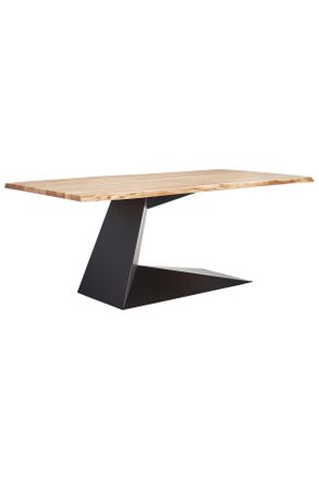 Livetastic Esstisch, Schwarz, Akazie, Holz, Metall, Akazie, vollmassiv, Holz, rechteckig, C-Form, 100x76x200 cm, gastro- und objekttauglich, Esszimmer, Tische, E