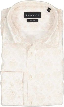 Bugatti Herren Hemd beige Leinen