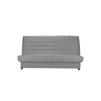 Comfort Bultex BEIJA Banquette clic-clac 3 Places avec Matelas BULTEX - Tissu 100% Coton Gris - Style Contemporain - L 192 x P 95 cm
