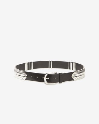 Isabel Marant Ceinture Tehora - Femme - Noir Et Argent&eacute; - Taille75 - Isabel Marant