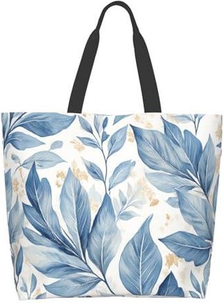 Generic SJOAOAA Grand sac &agrave; provisions unisexe r&eacute;utilisable portable de rangement fourre-tout fourre-tout sacs &agrave; main sacs &agrave; main, Artisan Blue Waterco, Taill