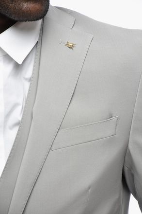 Corneliani CC COLLECTION Dreiteiliger Anzug aus Stretchwolle mit Klappentaschen Corneliani