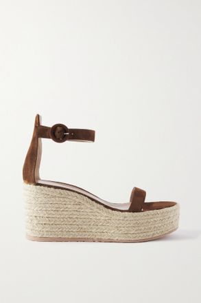 Gianvito Rossi 45 Espadrille-wedges Aus Veloursleder - Braun