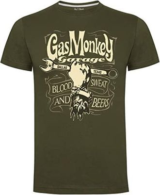 Gas Monkey Garage Gas Monkey T-shirt militaire pour homme Vert - Vert - XXX-Large