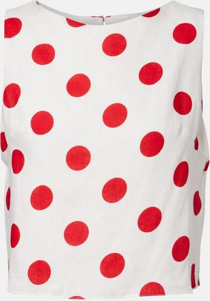 Cala de la Cruz Top court Avelino en lin &agrave; pois