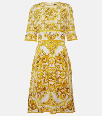 Dolce & Gabbana Midikleid Majolica aus Charmeuse