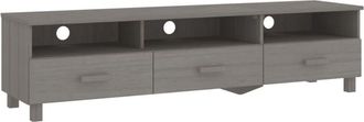 vidaXL Vidaxl - TV-Schrank hamar Hellgrau 158x40x40 cm Massivholz Kiefer