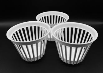 Kimmel 3 Stück Übertopf Stegmuster 12 cm weiß im Set, Orchideentopf Pflanztopf Blumentopf, Zimmerpflanze Dekotopf