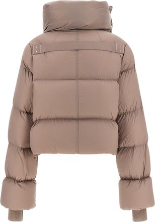 Rick Owens Funnel Neck Cropped Down Jacket - Taupe