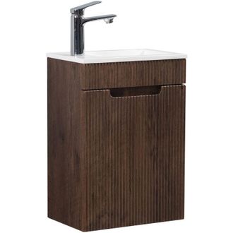 Badplaats Badezimmer Badm&ouml;bel-Set Thermis 40 cm - Dunkel Braun - Badezimme