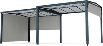 Blumfeldt Blumfeldt Pantheon Solid Sky Tonnelle 3x6 m Aluminium, Toit Polycarbonate, Parois Lat&eacute;rales Polyester, Tonnelle de Jardin Extensible, Gris