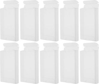 NUOBESTY 10 Stück PVC Kassettentaschen Aufbewahrungsbox Klarer Stapelbarer Schutzkoffer aus Langlebigem PVC Staub Feuchtigkeitsgeschützt Praktischer Kassetteno