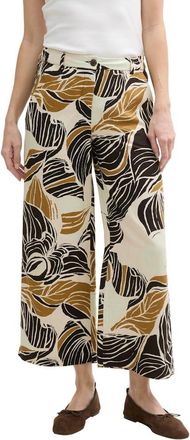 Tom Tailor Damen 1046507 Culotte Hose, 37999-Neutral Cut Leaves Design, 36W / 28L