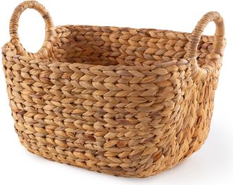 Compactor Aufbewahrungskorb aus Wasserhyazinthe, Gr&ouml;&szlig;e L, 46 x 27 x 27,5 cm, natur, rechteckig f&uuml;r Regale und Schr&auml;nke