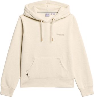 Superdry Damen Essential Hoodie mit Logo Hellbeige Meliert 42