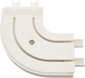 Gardinia Rundbogen GE2, Für Verlängerungen von 2-läufigen Vorhangschienen, 90°, 13,5/13,5 cm, Kunststoff, Weiß