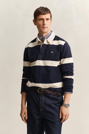 GANT Herren Gestreiftes Rugger (XXXL) EVENING Blau