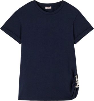 Oltre Femme, Tops, Bleu, Taille: 40 FR T-shirt avec d&eacute;tail de bijou