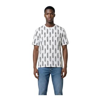 Antony Morato Homme, Tops, Bleu, Taille: 2XL Printed Short Sleeve Round Neck T-Shirt