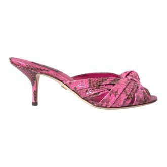 Dolce & Gabbana Exotische Kitten Heels aus Leder - - Shoes - Damen - Rosa - 37 EU