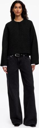 Arket Boucl&eacute;-Jacke Mit Raglan&auml;rmeln -Schwarz