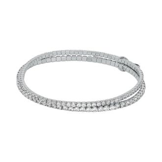 Michael Kors Premium Kors Brilliance Silberfarbenes Messing-Doppelarmband f&uuml;r Damen, MKJ8359CZ040