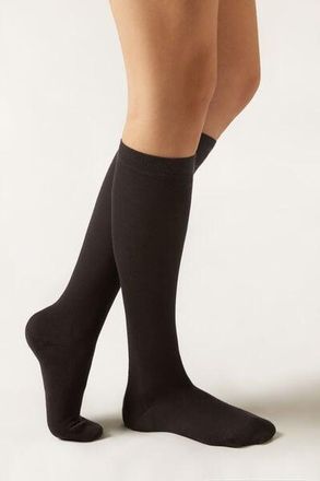Calzedonia Lange Str&uuml;mpfe Aus Satinierter Baumwolle Braun