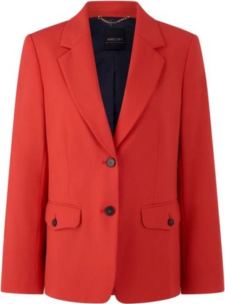 Marc Cain Figurbetonter Blazer mit abgerundetem Saum - - Jackets - Damen - Rot - XL
