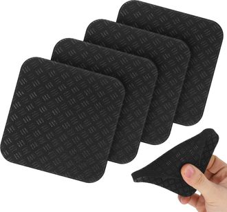 Cabilock rutschfeste Laufbandmatte 4 St&uuml;ck 10X10X1Cm aus Abriebfestem PU mit Antivibrationsfunktion f&uuml;r Hartholz und Teppichb&ouml;den Schutzunterlage f&uuml;r Laufband 