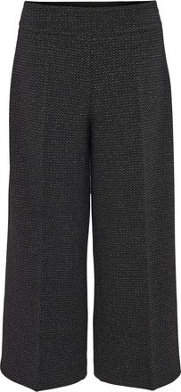 OPUS Damen Culotte | Culotte Misha Festive Wide aus schimmernder Twill Ware Black, 34